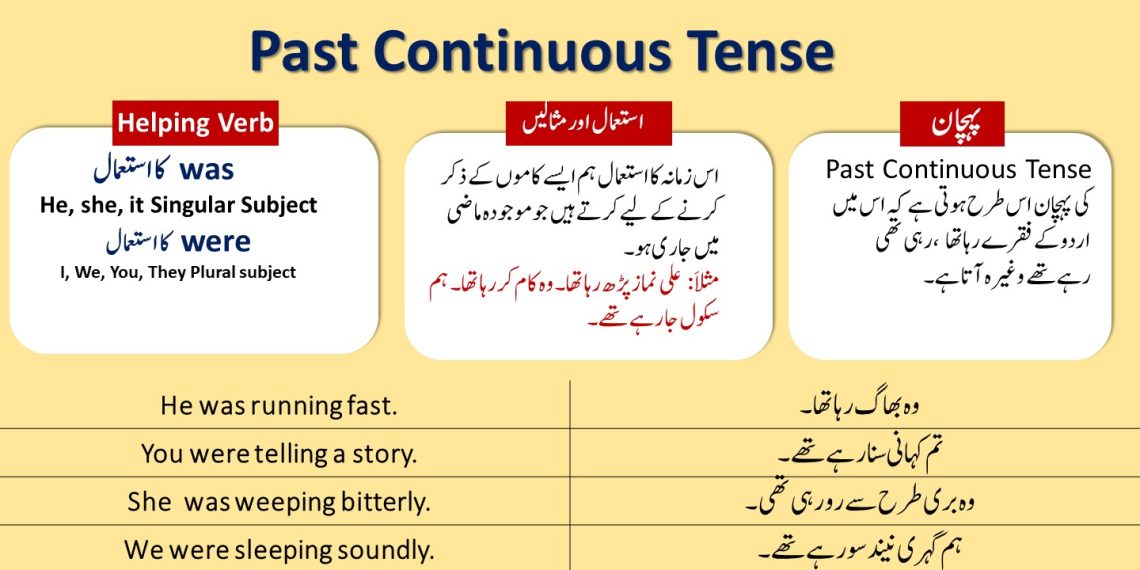 Past Continuous Tenses With Urdu To English Examples - Seekhlein